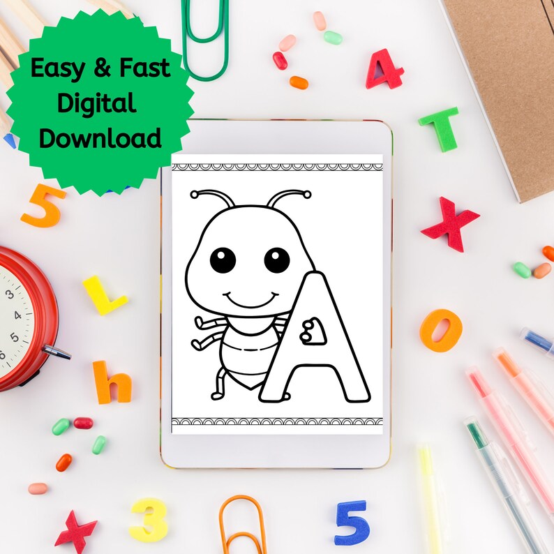 A-Z Alphabet Coloring Pages [for Kids Age 2-5 With Jumbo Images] - Etsy