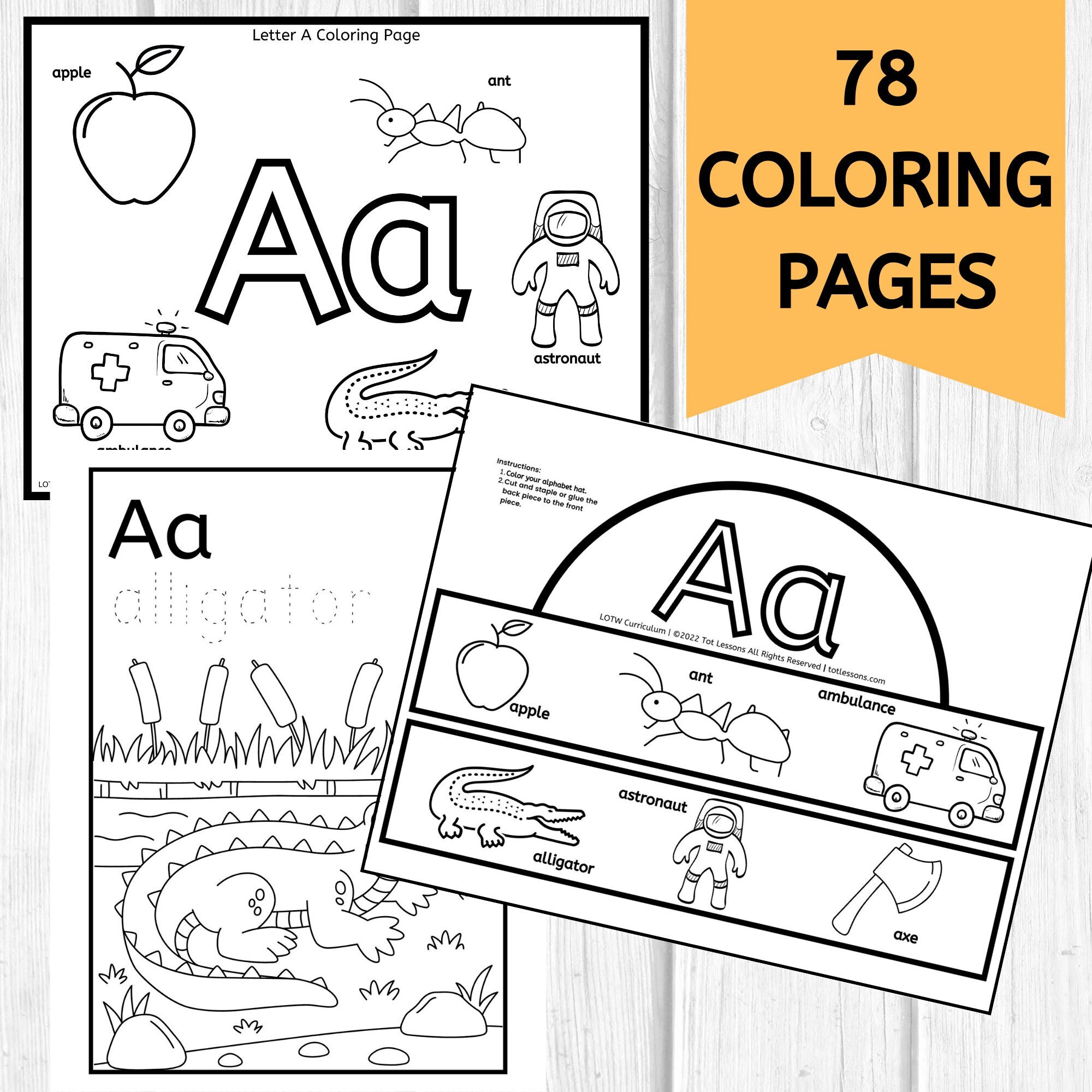 Alphabet Coloring & Activity Pack 76 Pages of Educational Coloring - Etsy
