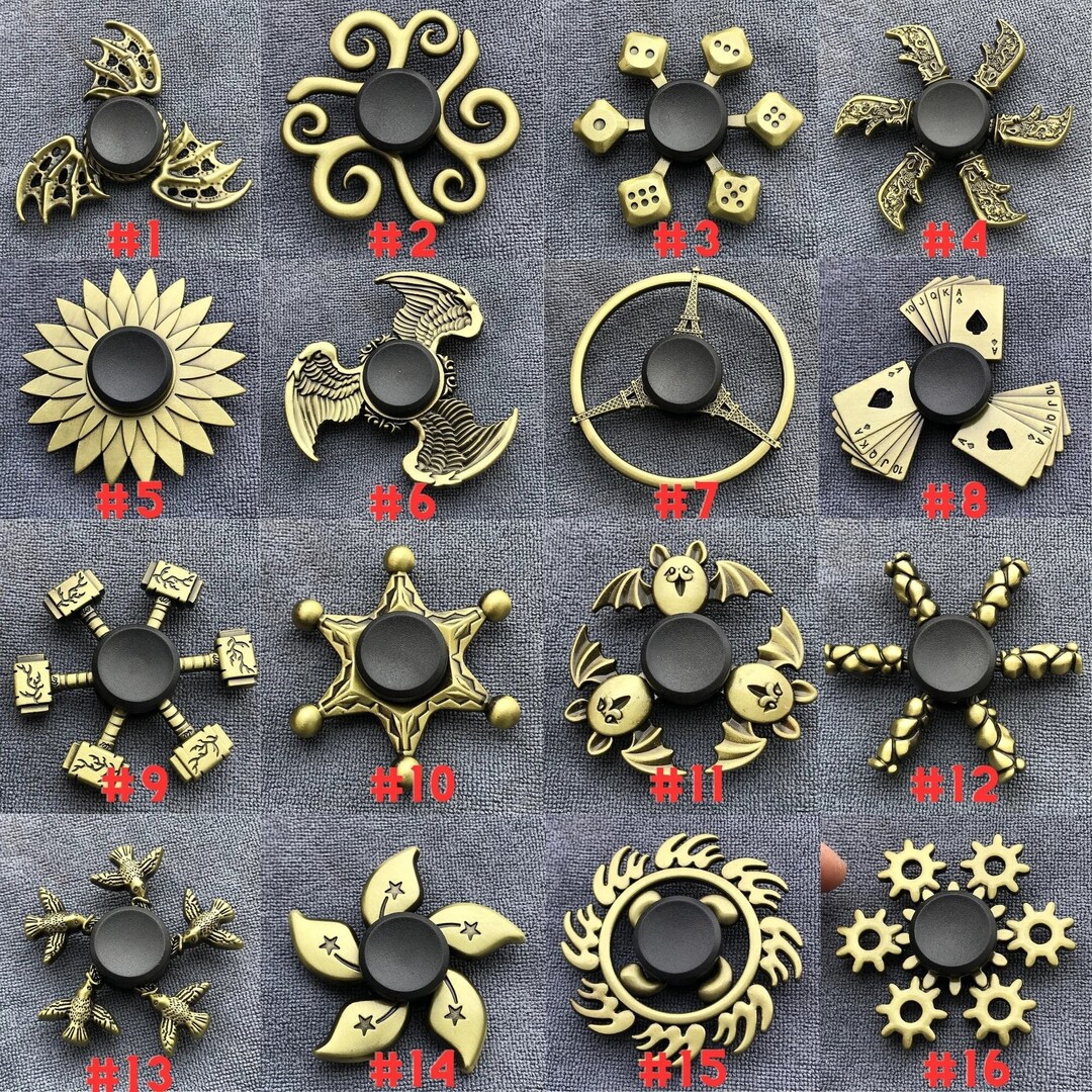 Fidget Finger Spinner Antique Brass Color Metal Hand Spinner Stress ...
