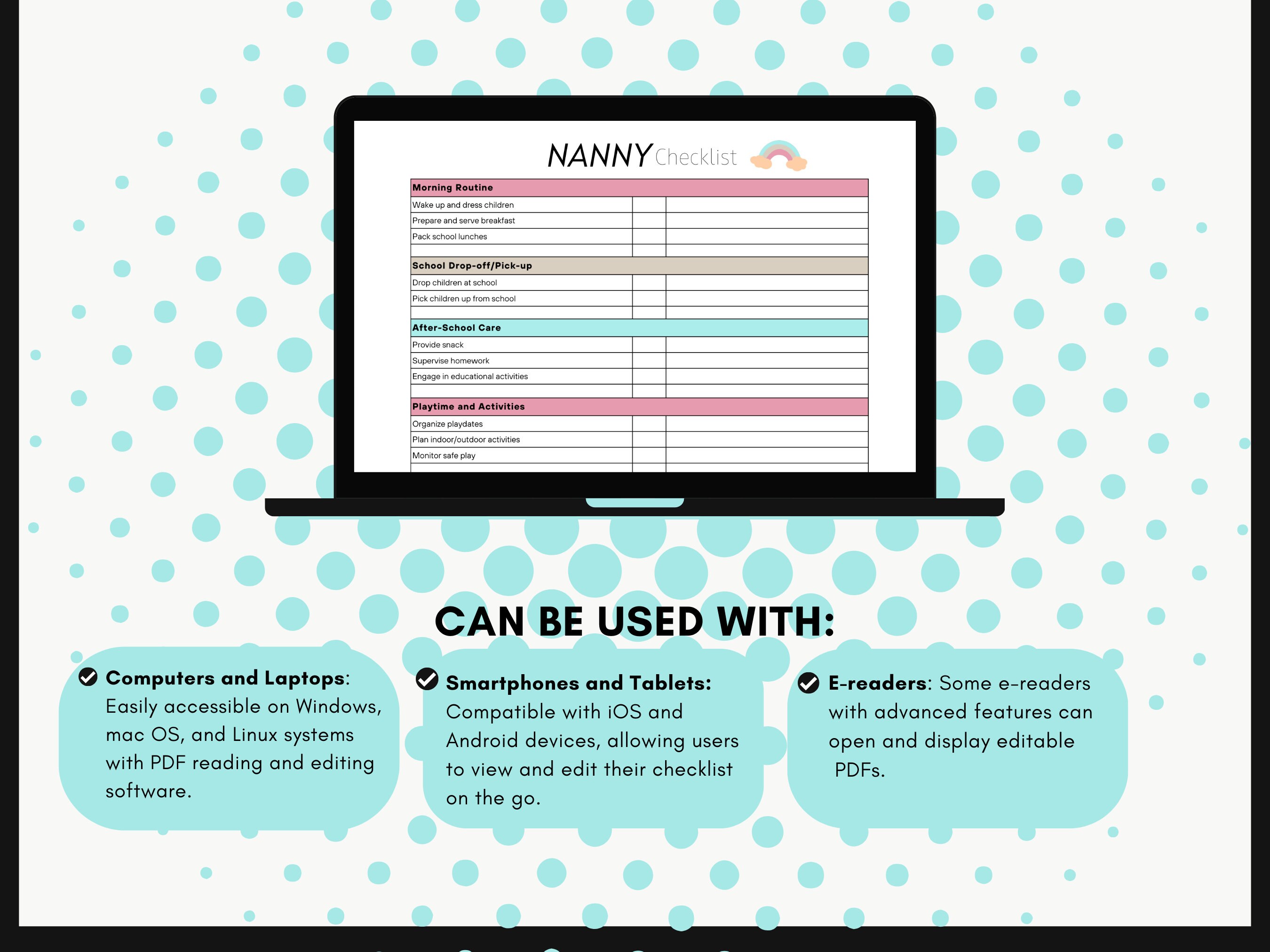 Printable Nanny Checklist Guide, Babysitter Checklist Planner, Nanny ...