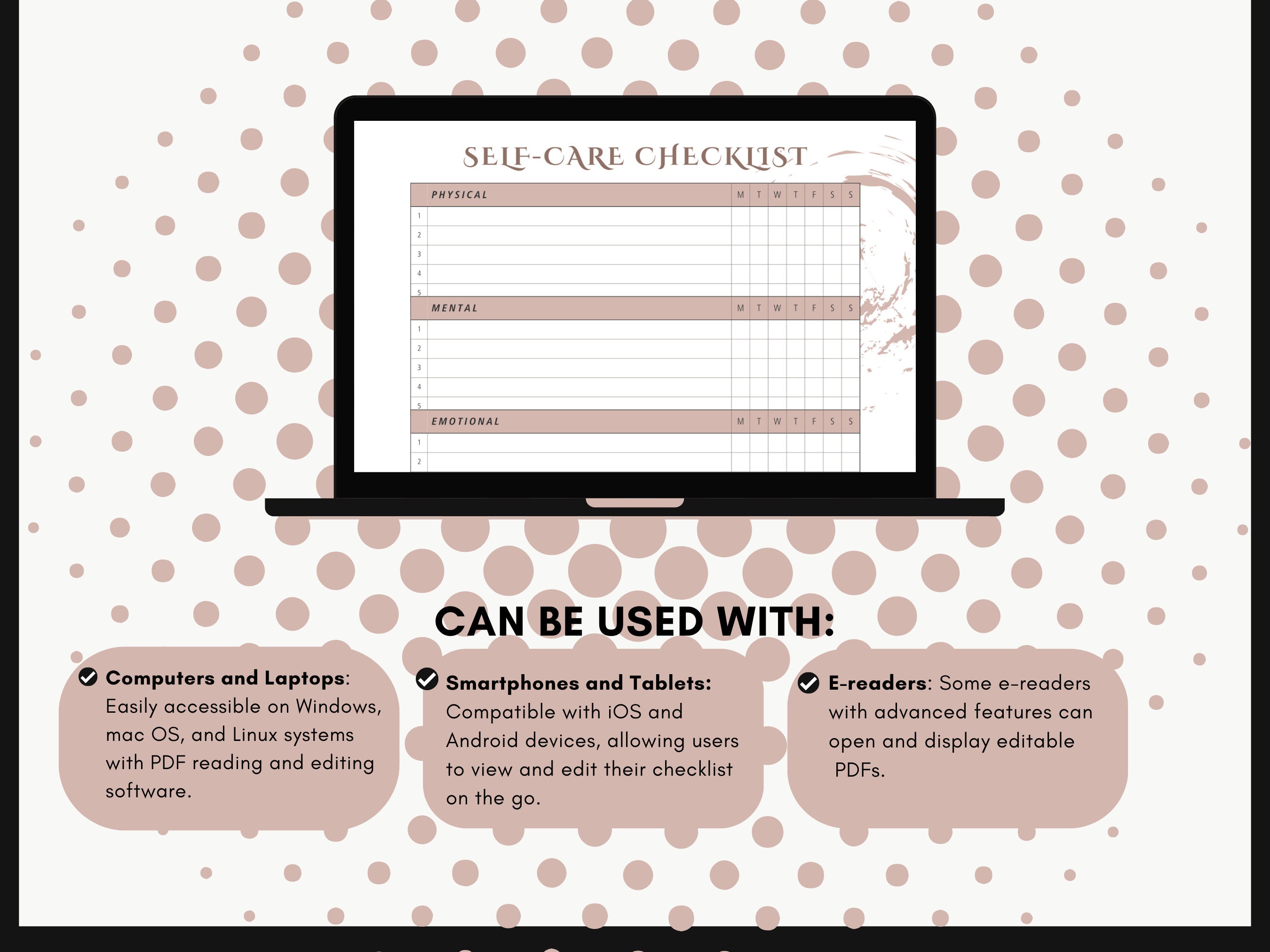 Simple Self Care Checklist Planner, Selfcare Printable Planner Log - Etsy
