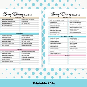 Spring Cleaning Checklist, Printable Cleaning Checklist, House Cleaning ...