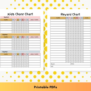 Printable Kids Daily Weekly Boys Girls Chore Chart - Etsy