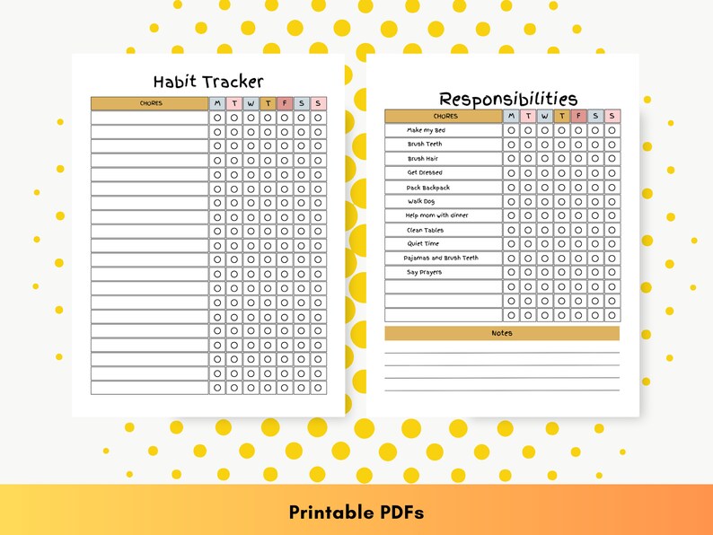 Printable Kids Daily Weekly Boys Girls Chore Chart - Etsy