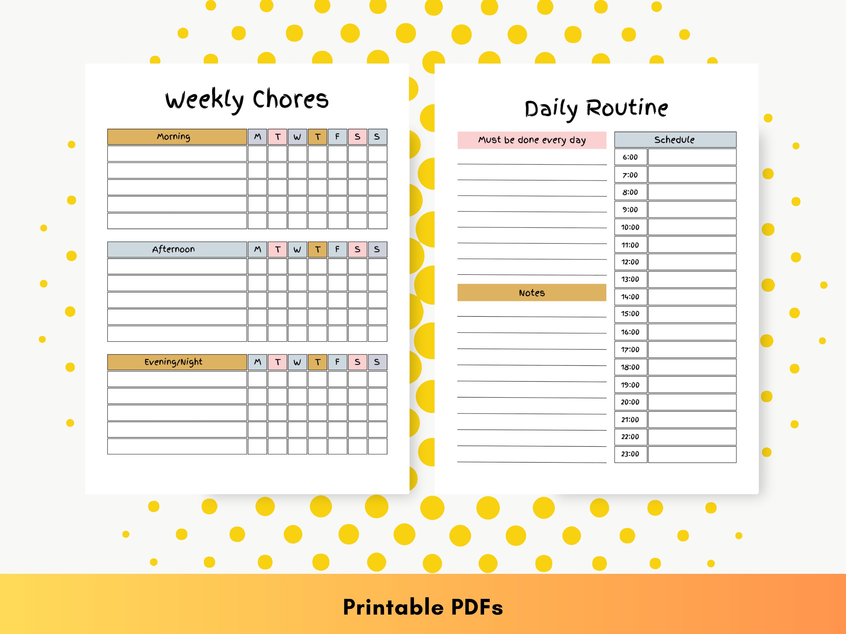 Printable Kids Daily Weekly Boys Girls Chore Chart - Etsy