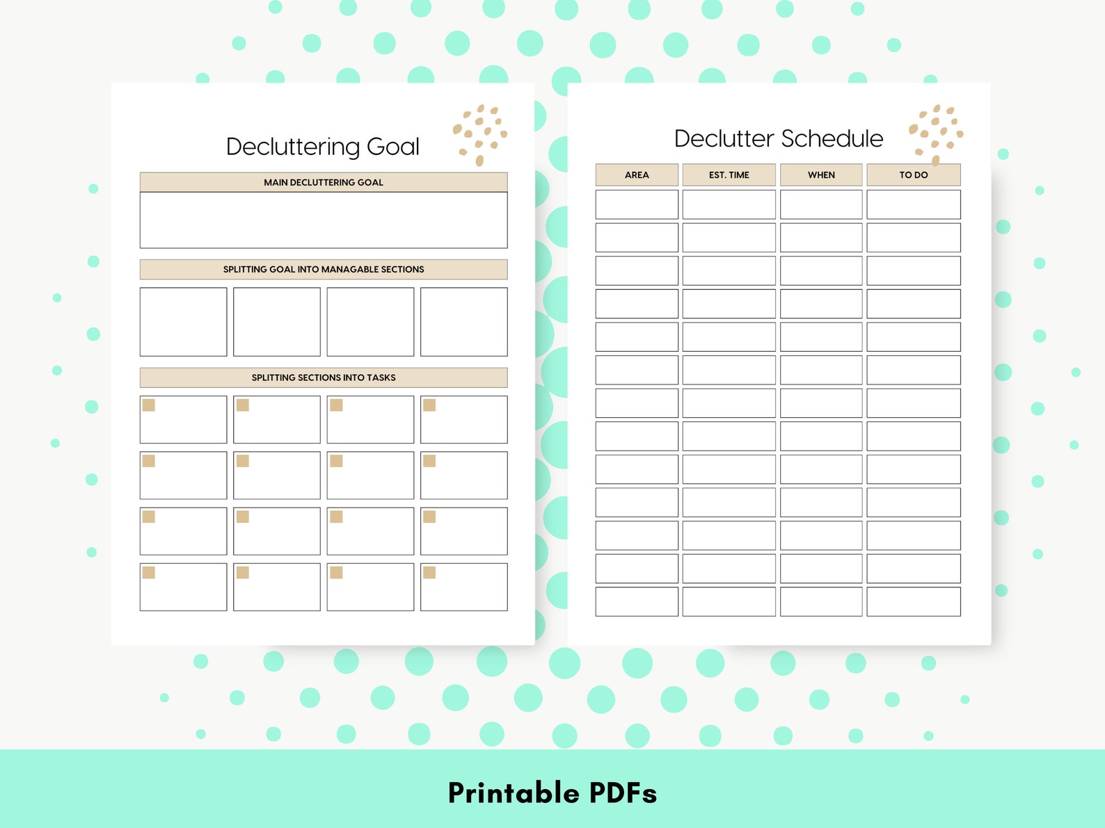 Printable Declutter Workbook Checklist Planner, 30 Day Declutter Challenge, House Cleaning ...