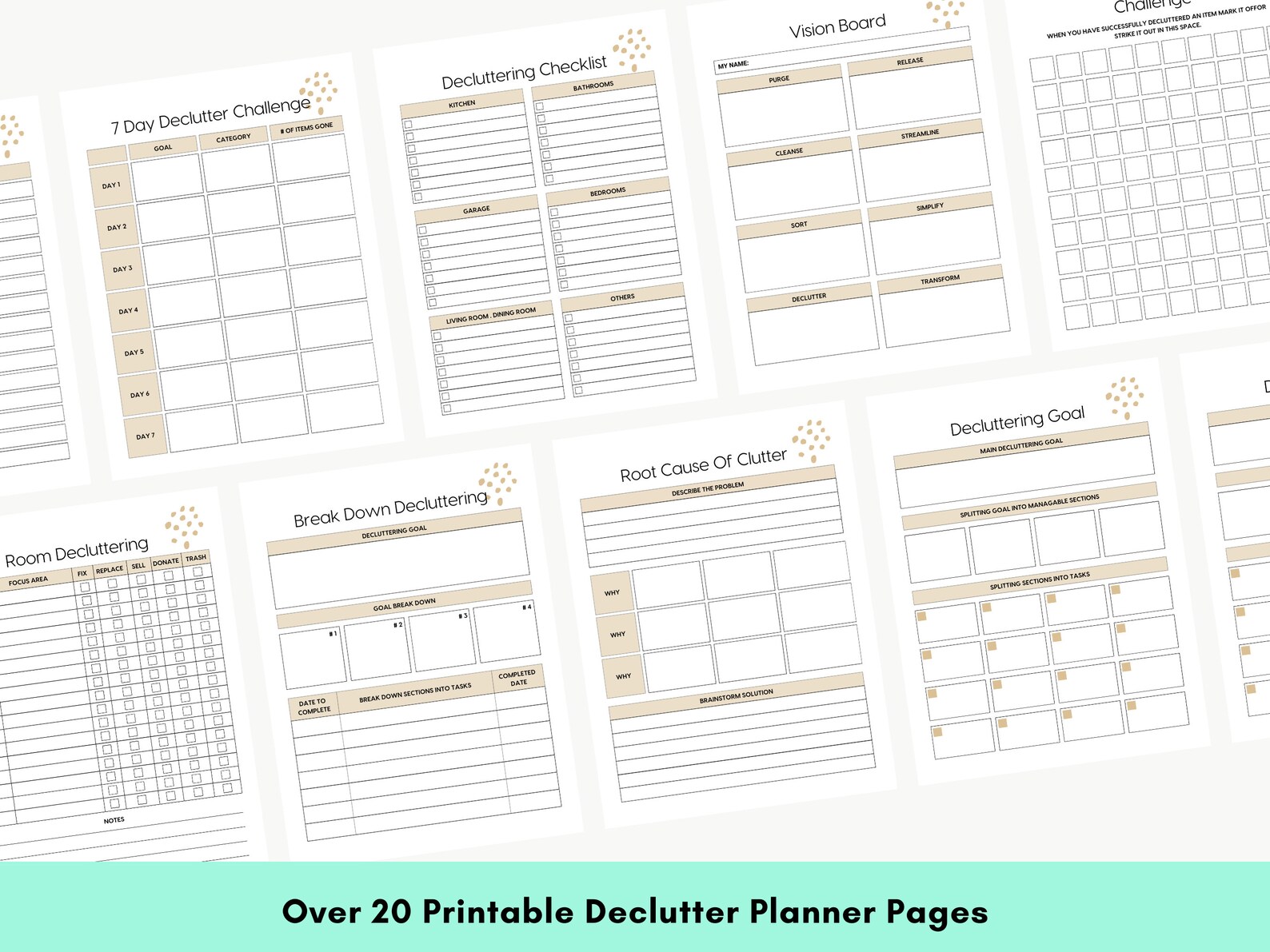 Printable Declutter Workbook Checklist Planner, 30 Day Declutter ...
