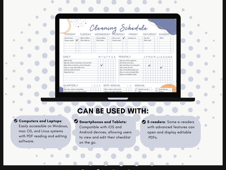 Printable Cleaning Checklist: Monthly Weekly Daily Planner (PDF) - Etsy