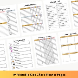 Printable Kids Daily Weekly Boys Girls Chore Chart - Etsy