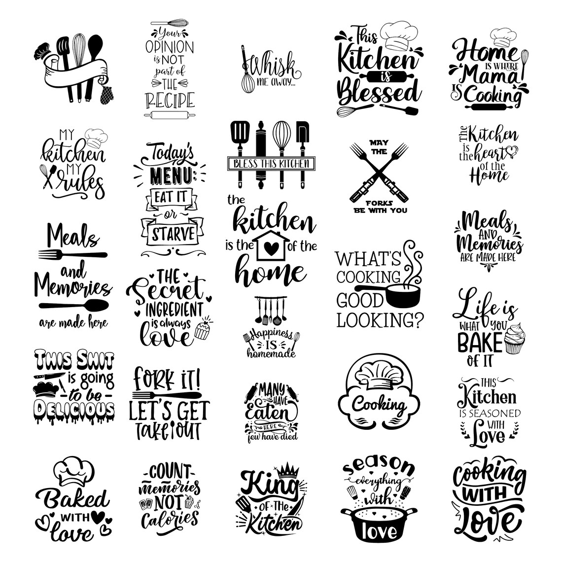Kitchen Svg, Kitchen Svg Bundle, Kitchen Cut File, Baking Svg, Cooking ...