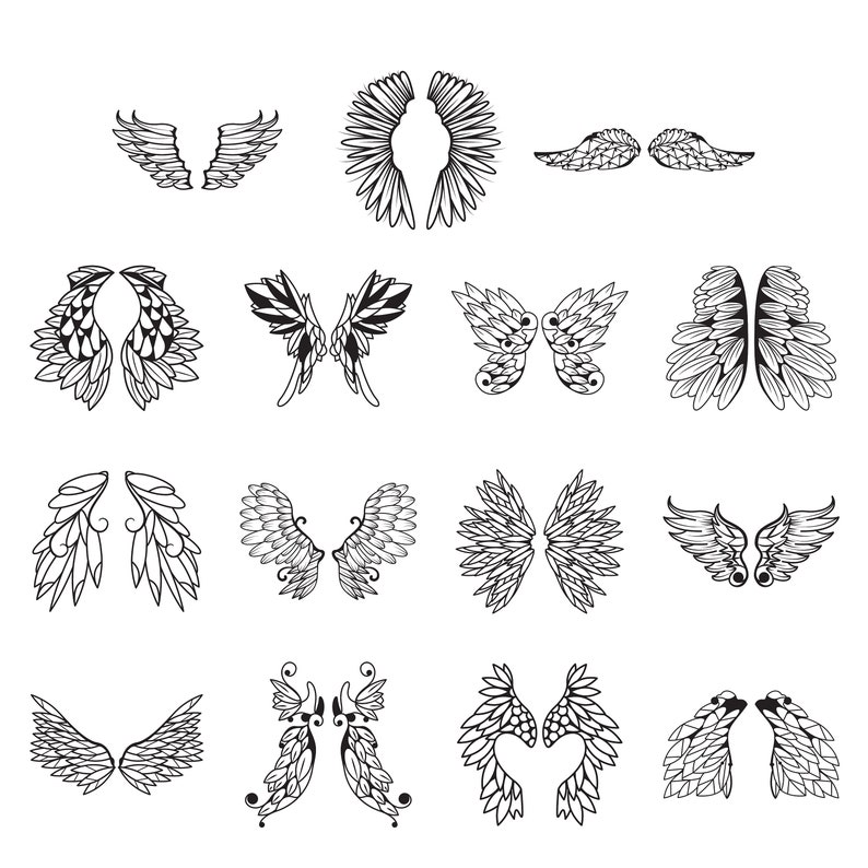 Angel Wings Svg, Angel Svg, Wings Svg, Wing Shape,angel Wings Clipart ...