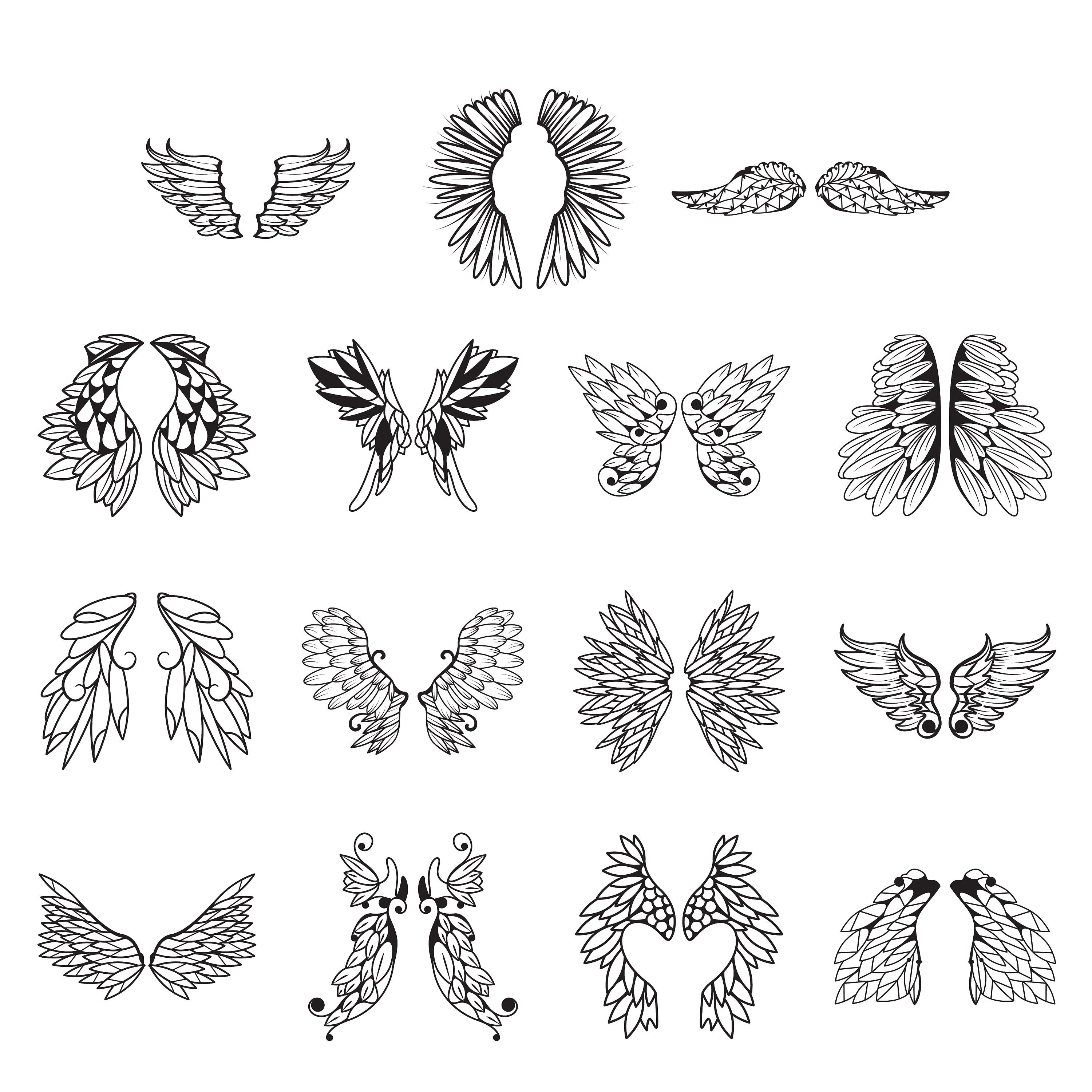 Angel Wings Svg, Angel Svg, Wings Svg, Wing Shape,angel Wings Clipart ...