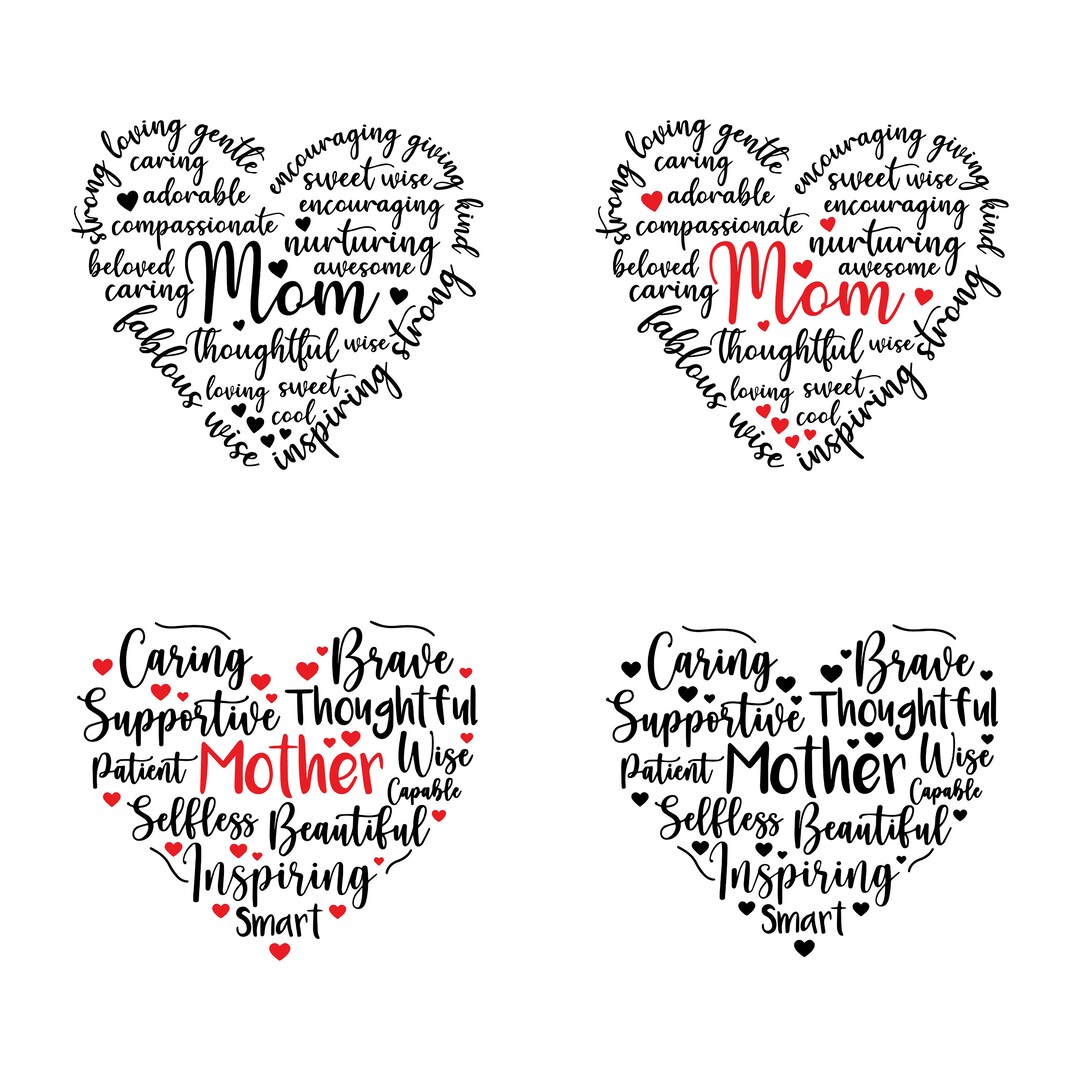 Mother Svg, Mom Heart Svg, Mom Svg, Shirt, Mama Svg, Heart Svg, Mothers ...