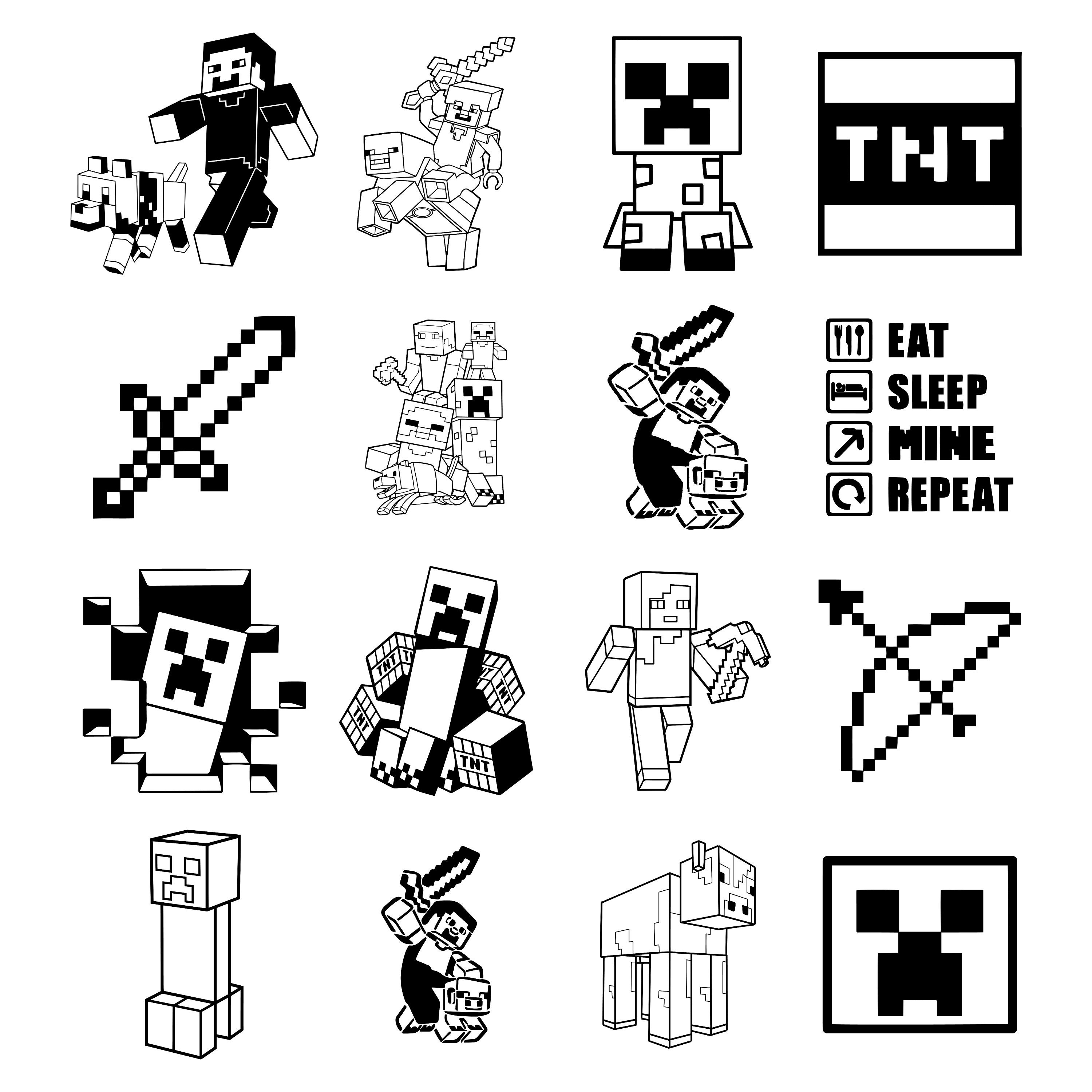 Mncrft SVG, Game Head Svg, Eps, Png, Dxf for Cricut, Silhouette ...