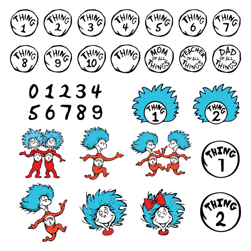 Thing 1 Thing 2 Png - Etsy