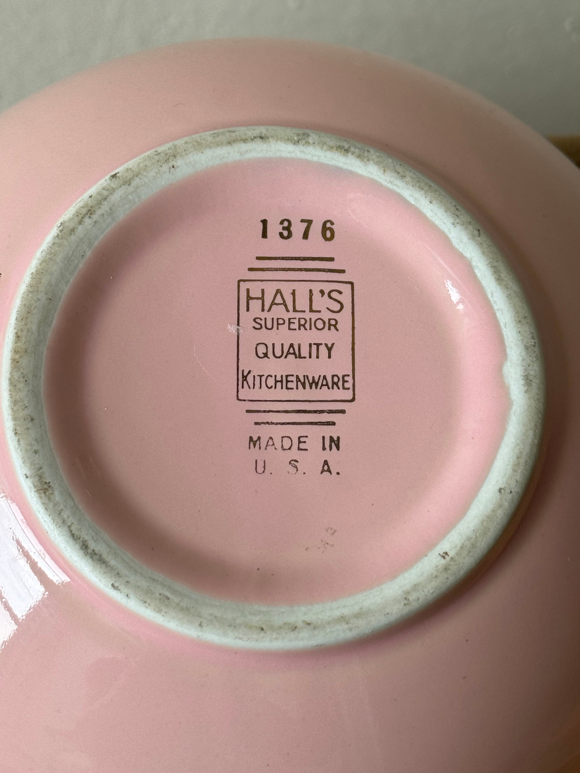 HALLS Pink With Gold Design, Superior Quality Kitchenware, Made in USA ...