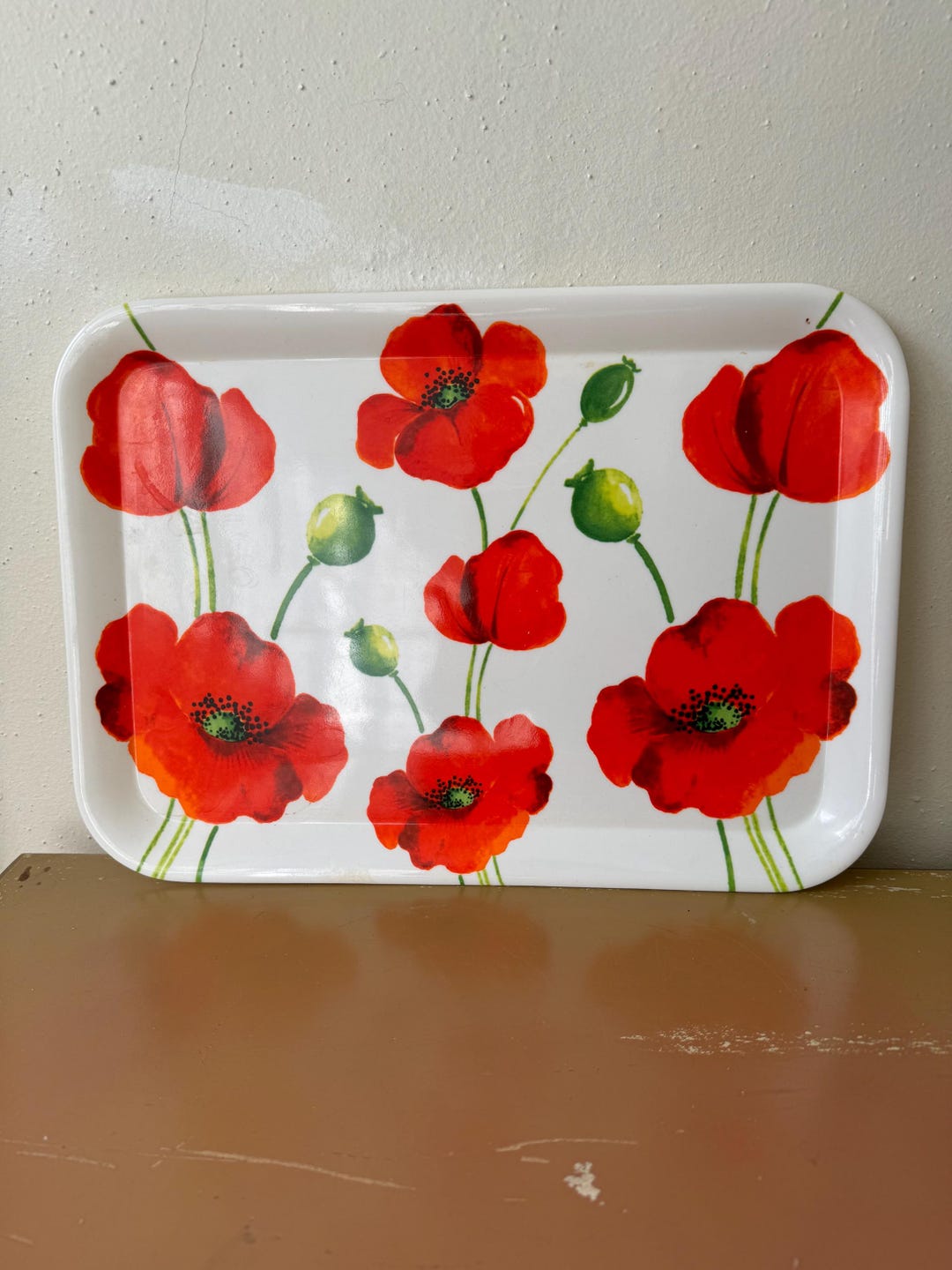 Melamine Rectangular Tray, Bright Red Poppies, Rayware - Etsy
