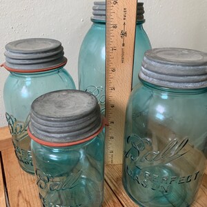 Blue Ball Perfect Mason Jars With Zinc Lids, Vintage - Etsy