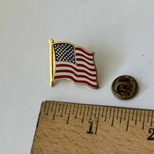 American Flag Pin, Enameled, Gold - Etsy