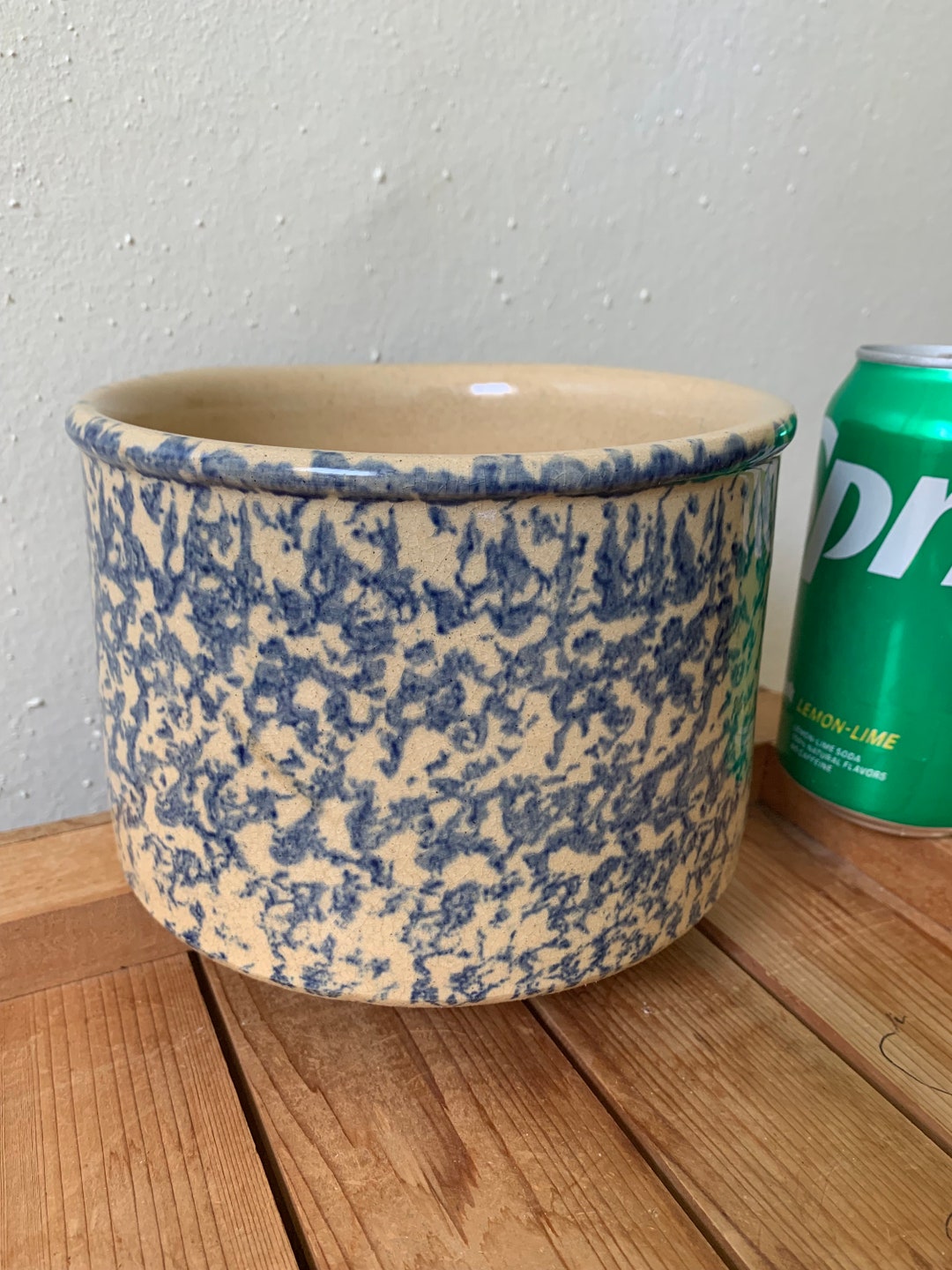 Robinson Ransbottom Blue Spongeware Pottery Crock - Etsy