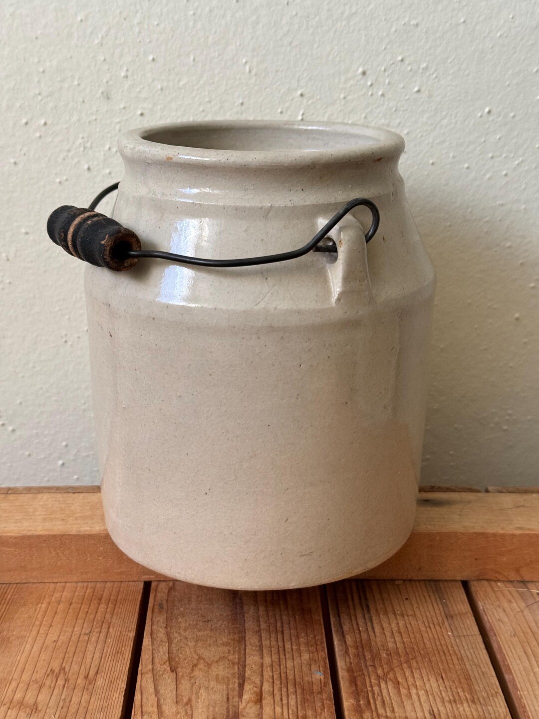 Stoneware Pottery Bucket With Handle, Patented, Vintage - Etsy