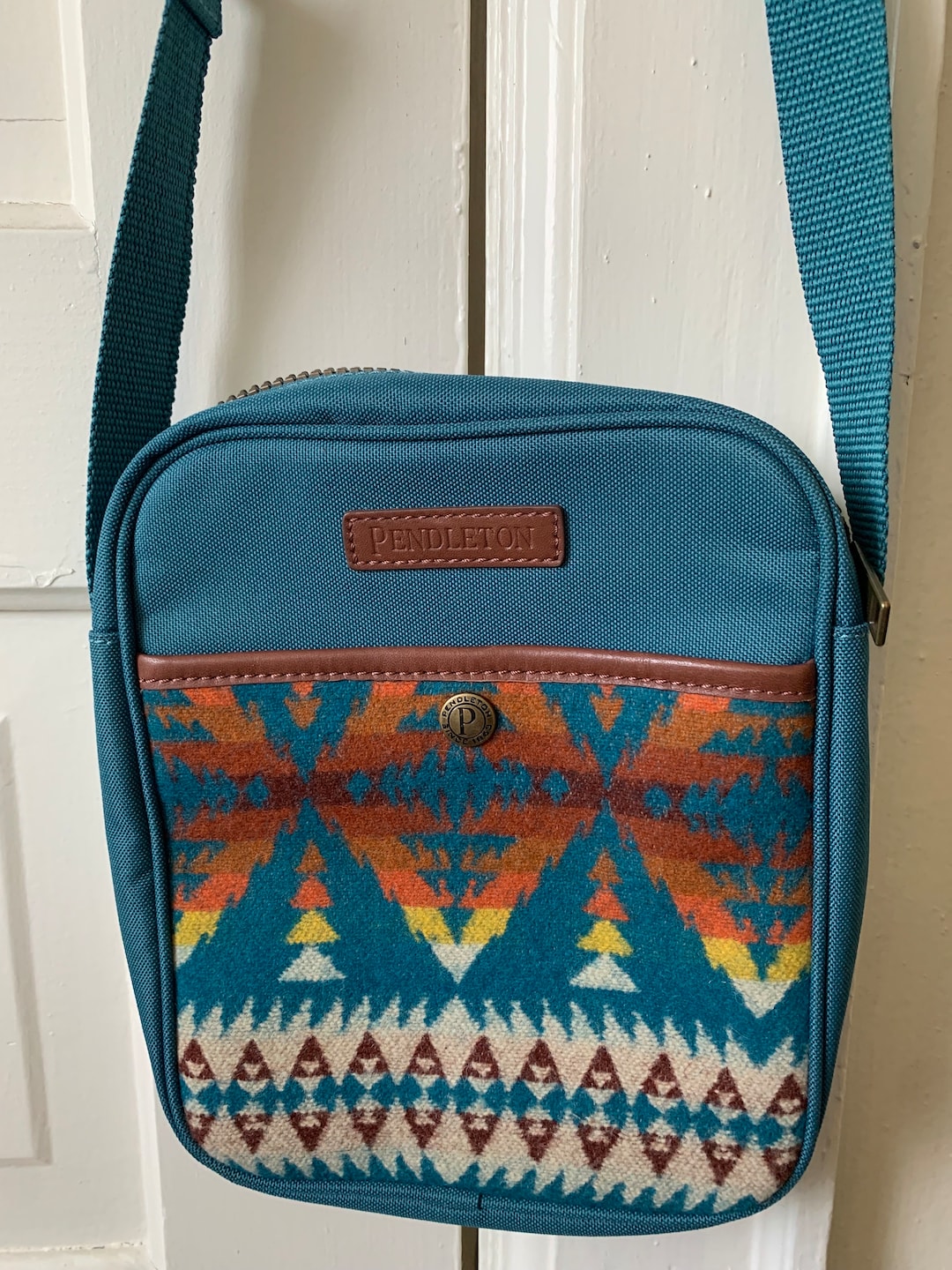Pendleton Crossbody Satchel / Shoulder Bag blanket and Teal Water ...