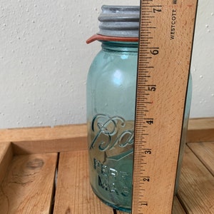 Blue Ball Perfect Mason Jars With Zinc Lids, Vintage - Etsy