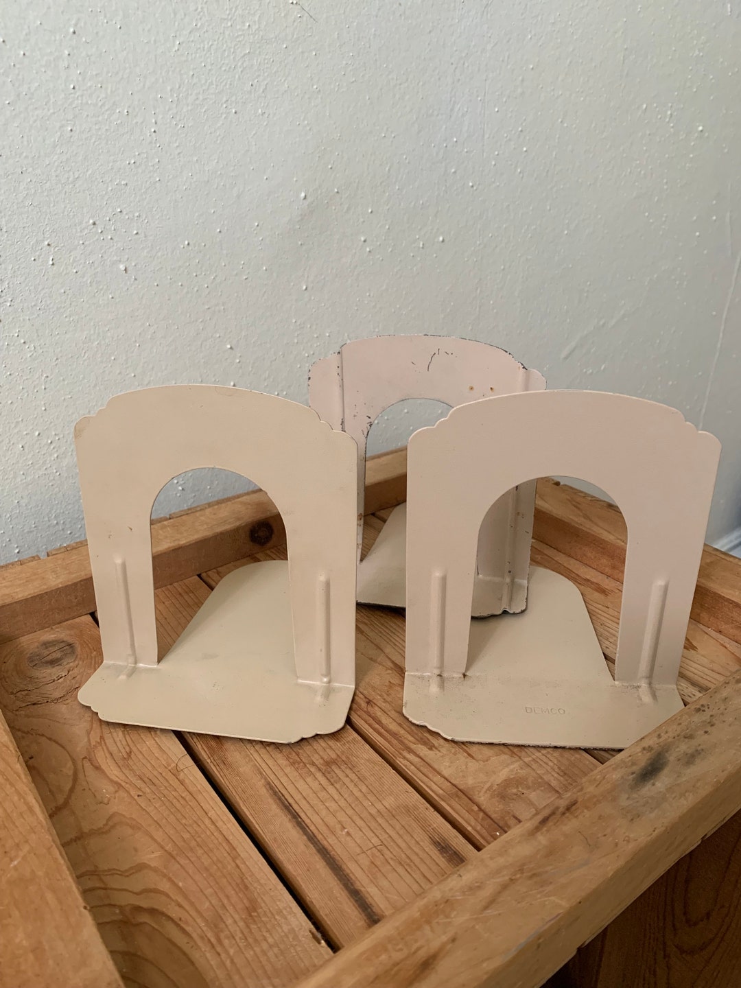 Vintage Metal Bookends; Set of 3 - Etsy
