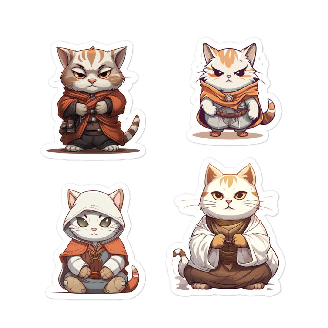 Dnd Kitty Monk Stickers - Etsy