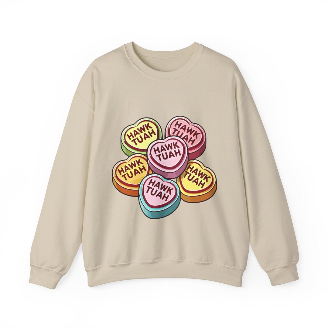 Hawk Tuah Love Hearts Sweatshirt Hawk Tuah Sweatshirt Candy Sweatshirt ...