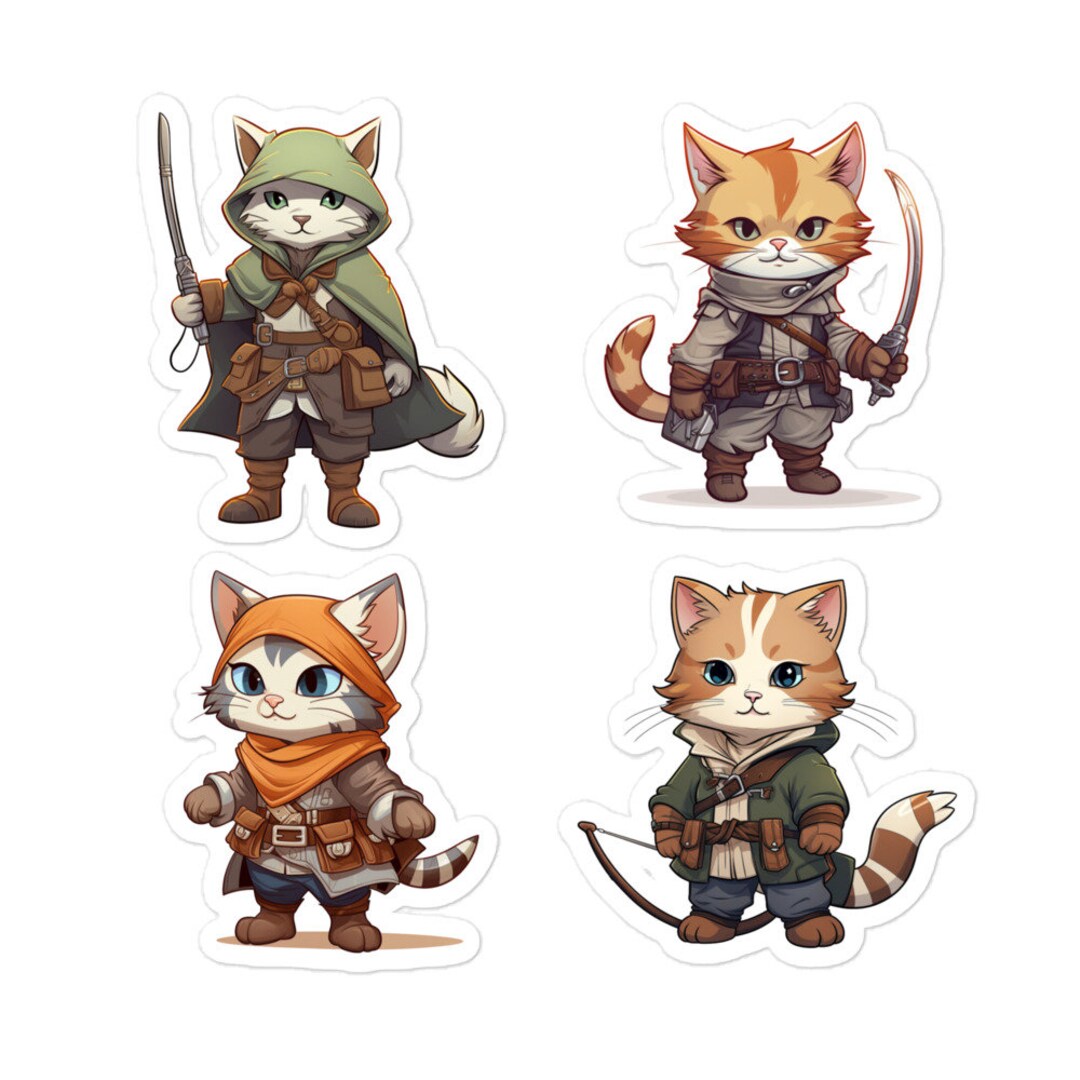 Dnd Kitty Ranger Stickers - Etsy