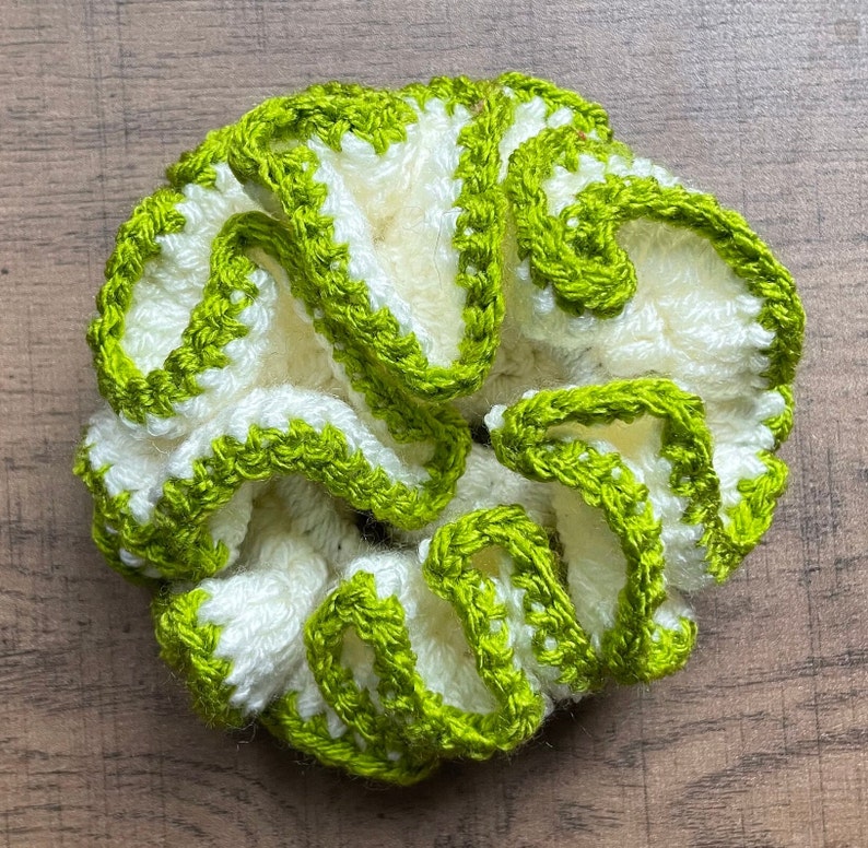 Jumbo Two Colour Handmade Crochet Scrunchie - Etsy