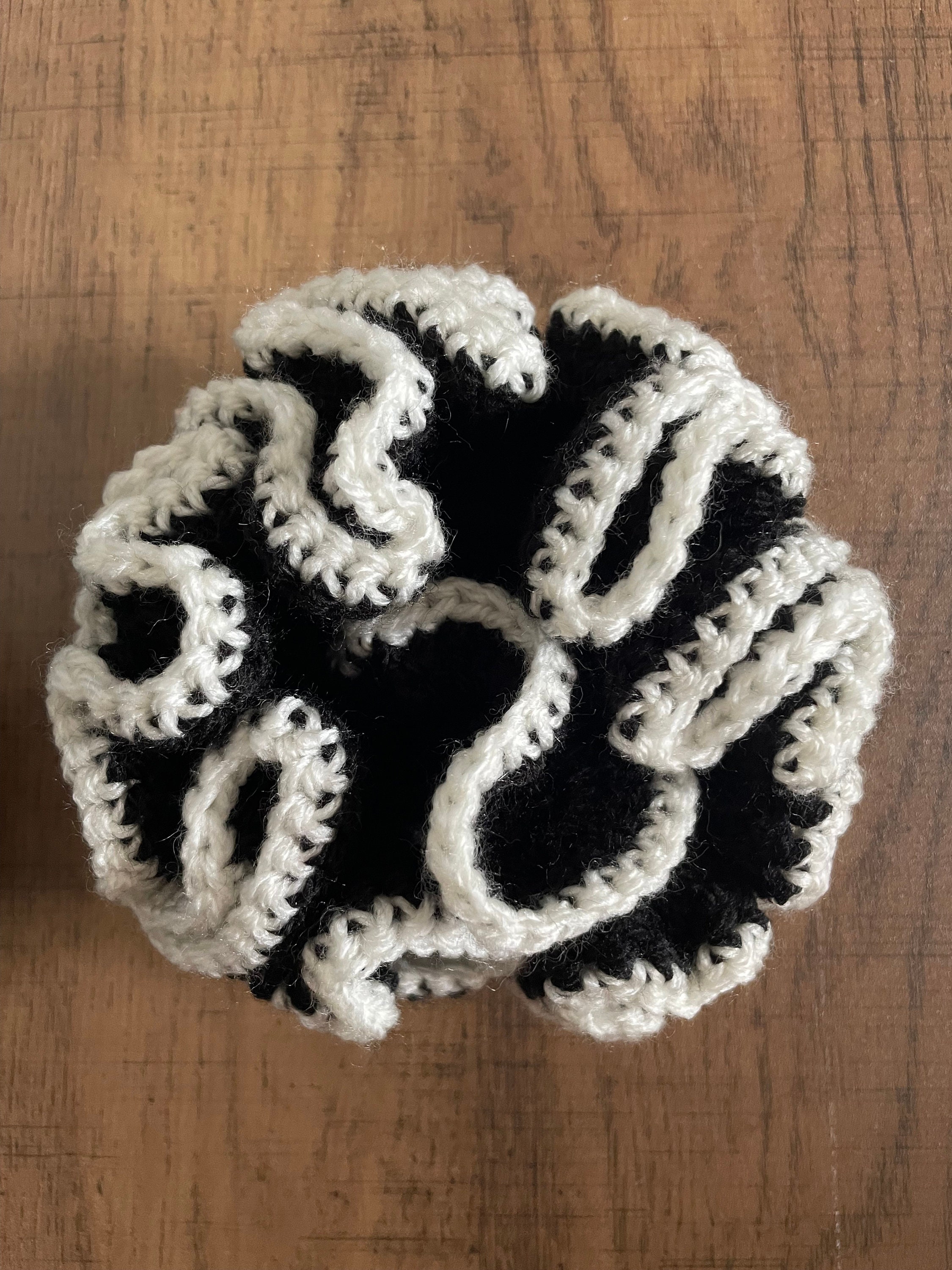 Jumbo Two Colour Handmade Crochet Scrunchie - Etsy