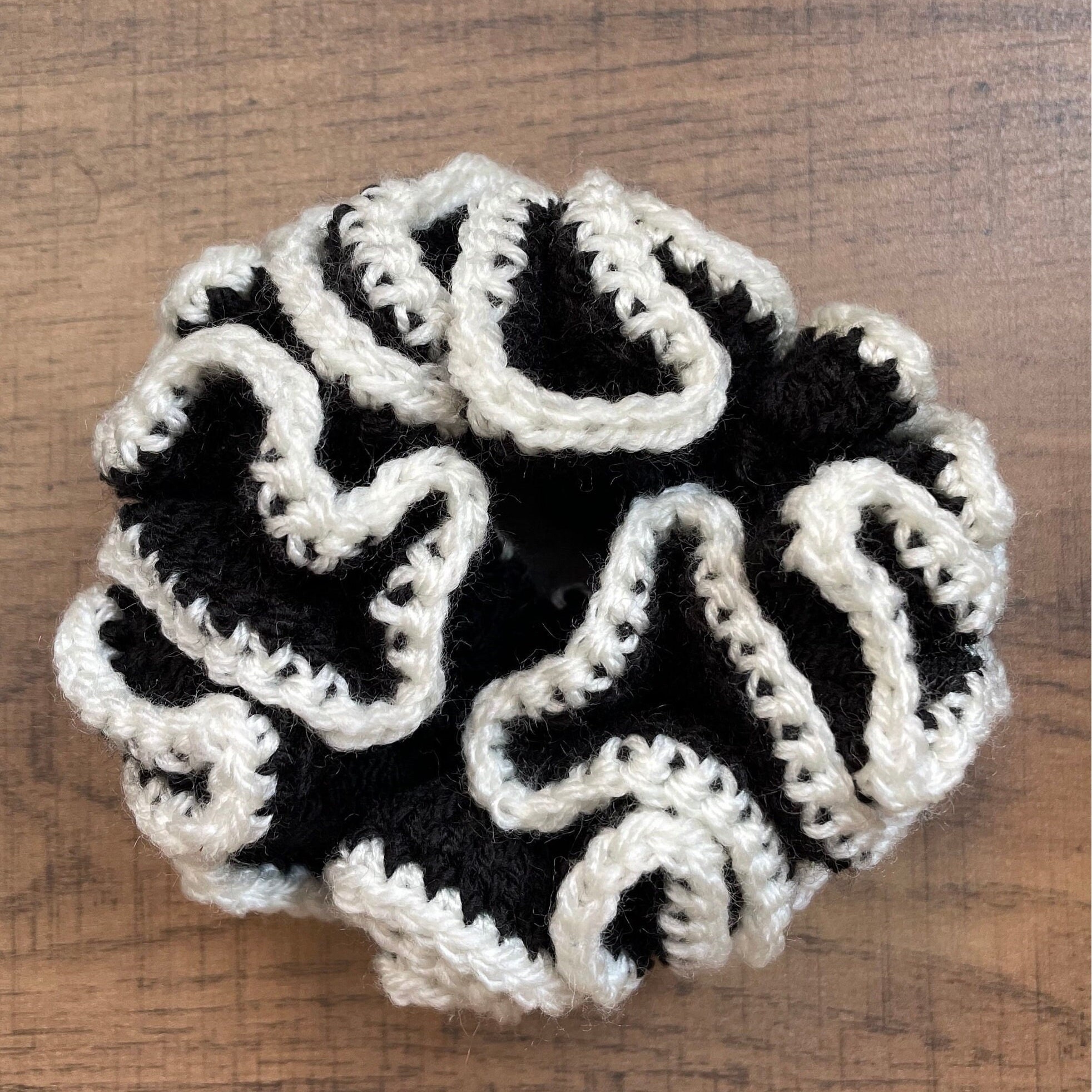 Jumbo Two Colour Handmade Crochet Scrunchie - Etsy