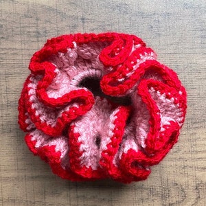 Jumbo Two Colour Handmade Crochet Scrunchie - Etsy
