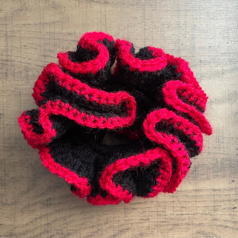 Jumbo Two Colour Handmade Crochet Scrunchie - Etsy