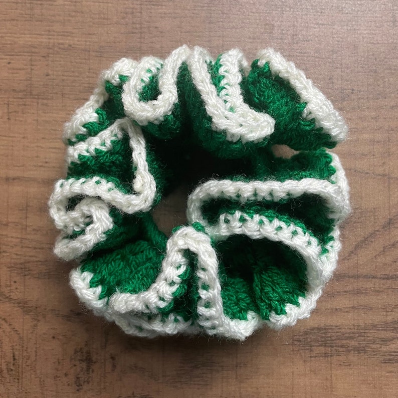Jumbo Two Colour Handmade Crochet Scrunchie - Etsy