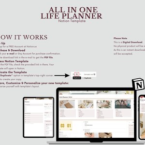 All in One Notion Template Notion Dashboard Notion Personal Life Planner Notion Organize ...