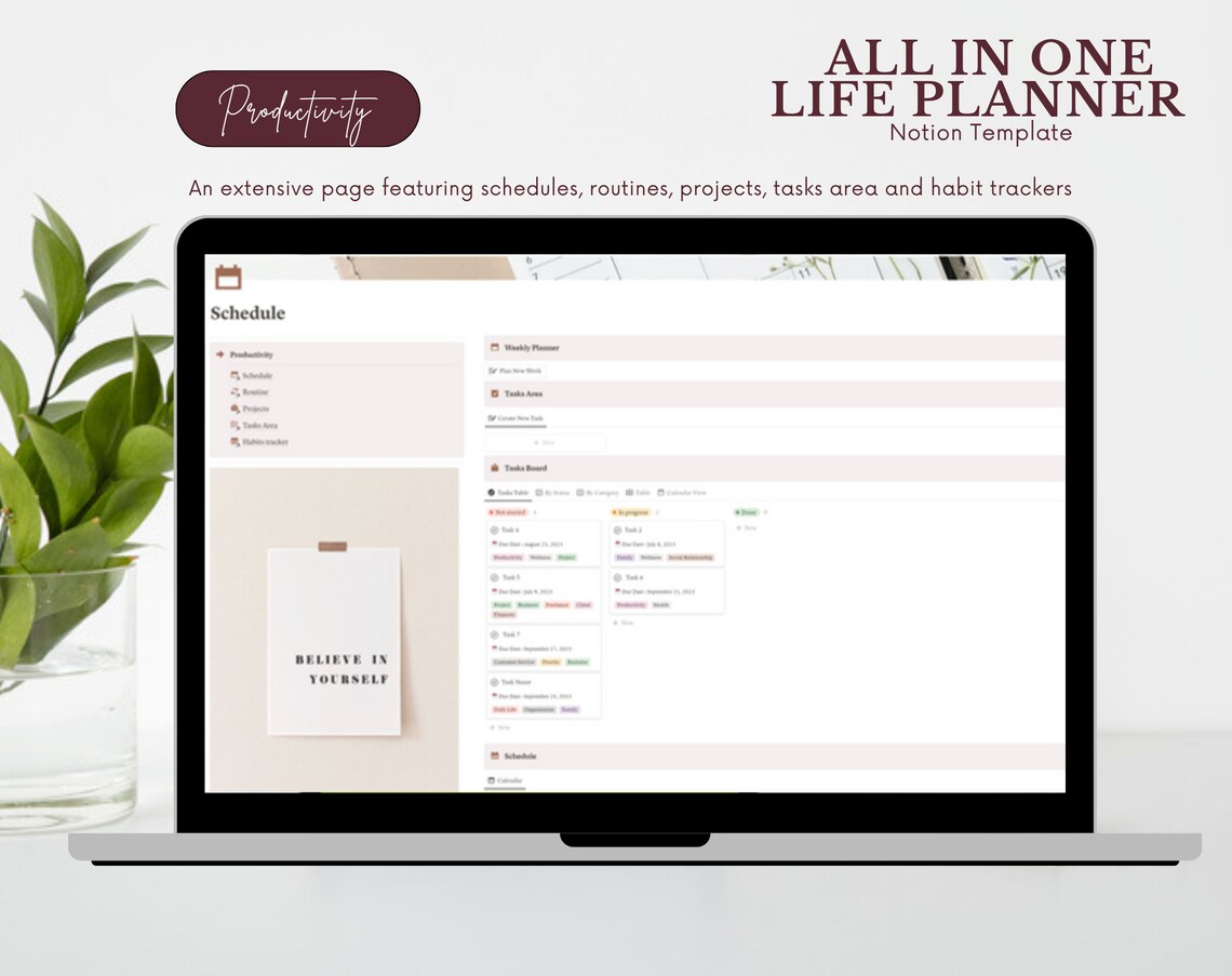 All in One Notion Template Notion Dashboard Notion Personal Life Planner Notion Organize ...