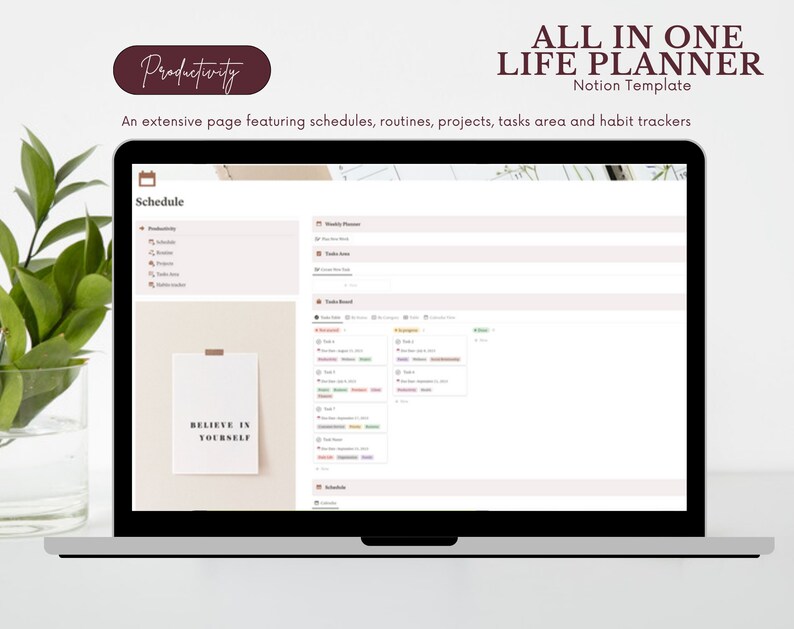 All in One Notion Template Notion Dashboard Notion Personal Life Planner Notion Organize ...