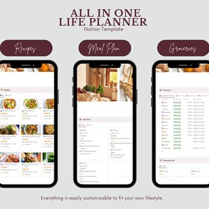 All in One Notion Template Notion Dashboard Notion Personal Life Planner Notion Organize ...