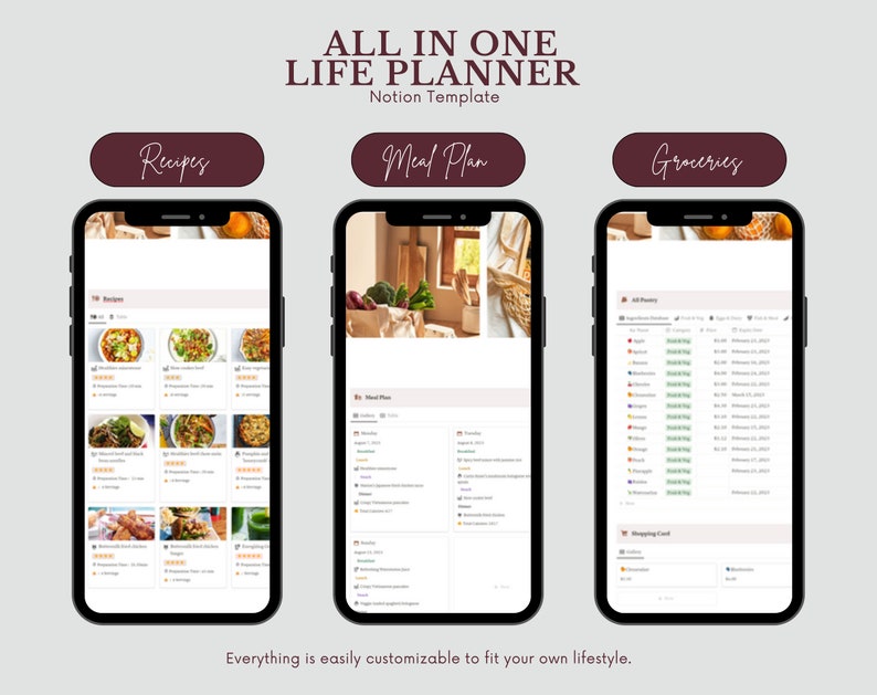 All in One Notion Template Notion Dashboard Notion Personal Life Planner Notion Organize ...