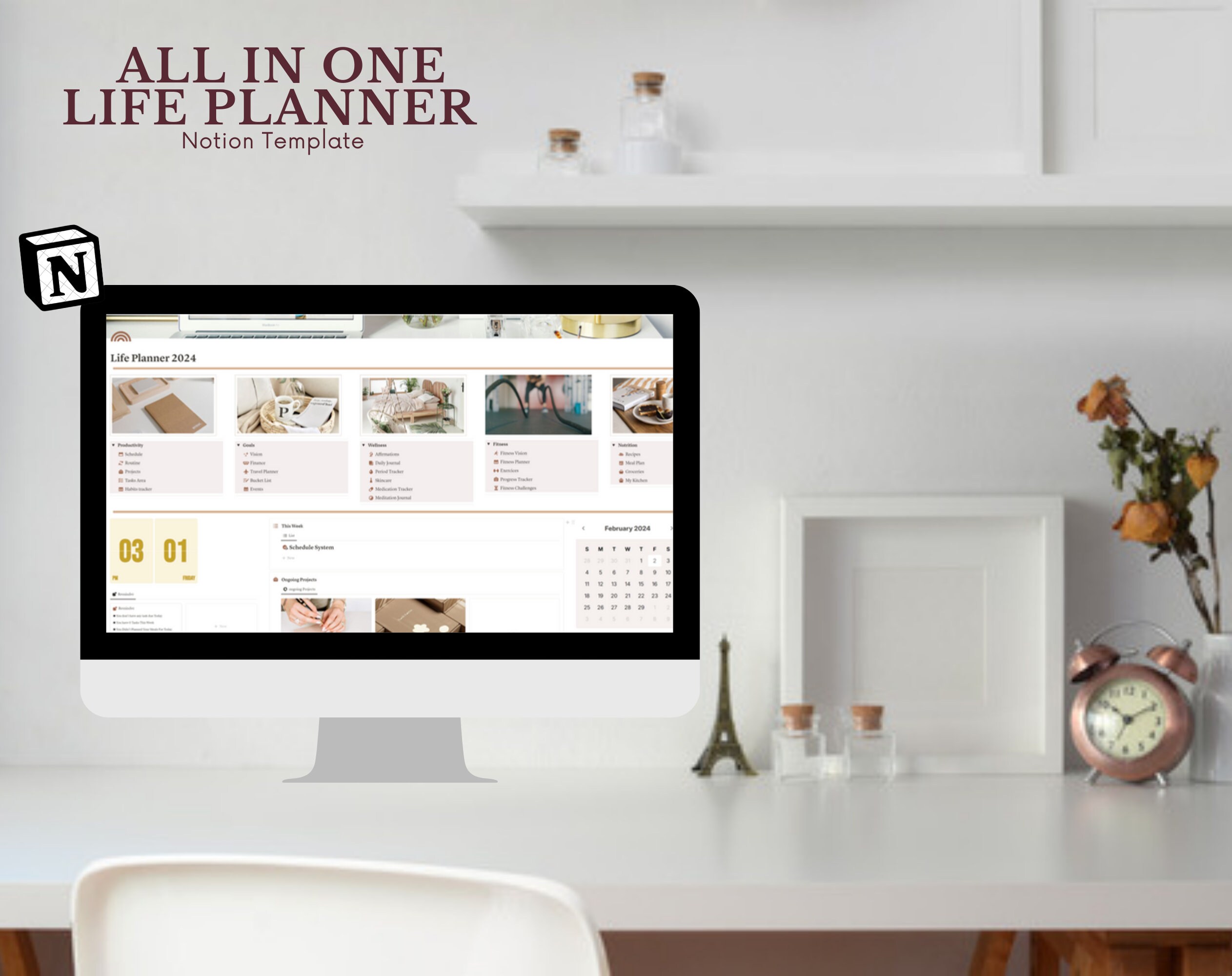 All in One Notion Template Notion Dashboard Notion Personal Life Planner Notion Organize ...