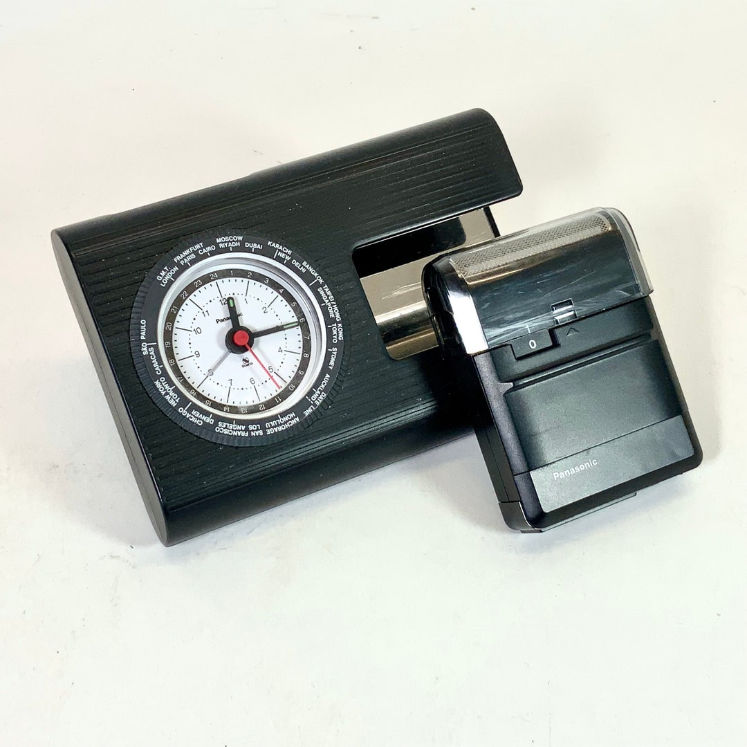 Vintage Japanese Travel Alarm Clock Set Complete With Shaver ...