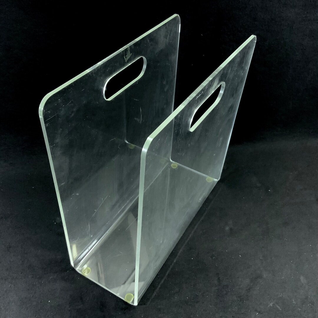 Vintage Acrylic Magazine Rack | 1970s Design | Space Age | Plexiglass ...