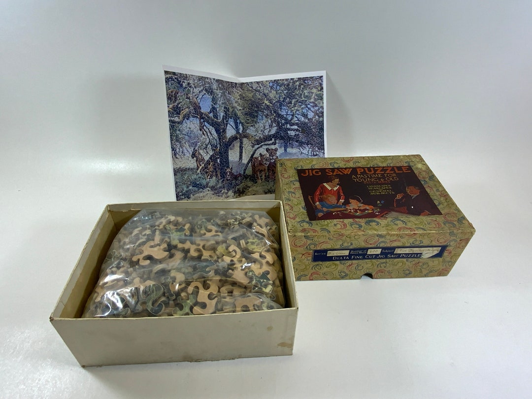 Rare Old Delta Fine Wooden Puzzle Big Game Series Antique Puzzle Africa ...