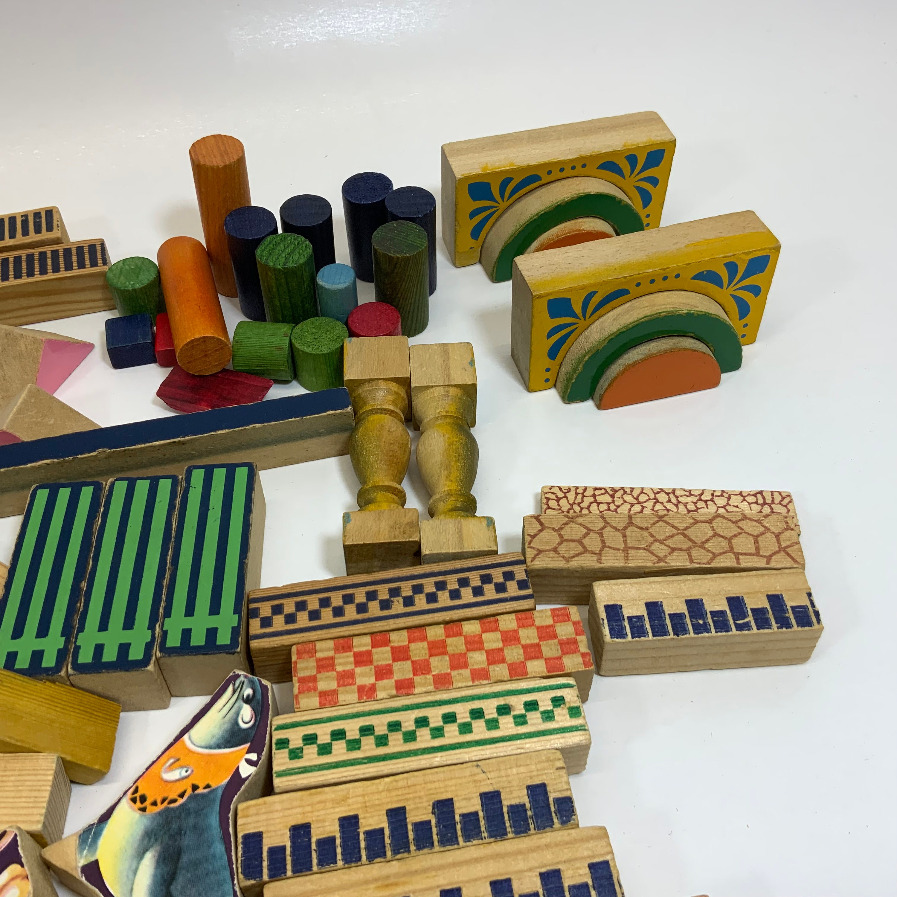 1970 Wooden Building Blocks Set With Lots of Blocks Blocks Bucket ...