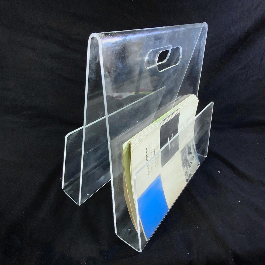 Acrylic Magazine Rack 1970s/80s Design | Transparent "plexiglass ...
