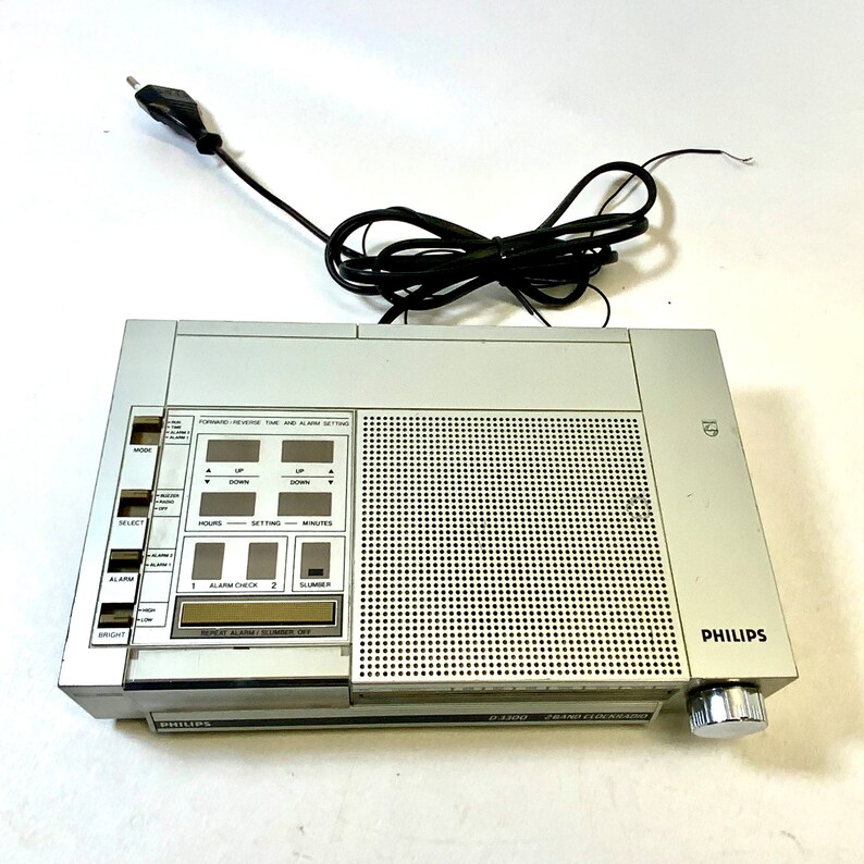 Philips D-3300 2band Clockradio 80s and 90s EU Power 220-230V AC Schuko ...