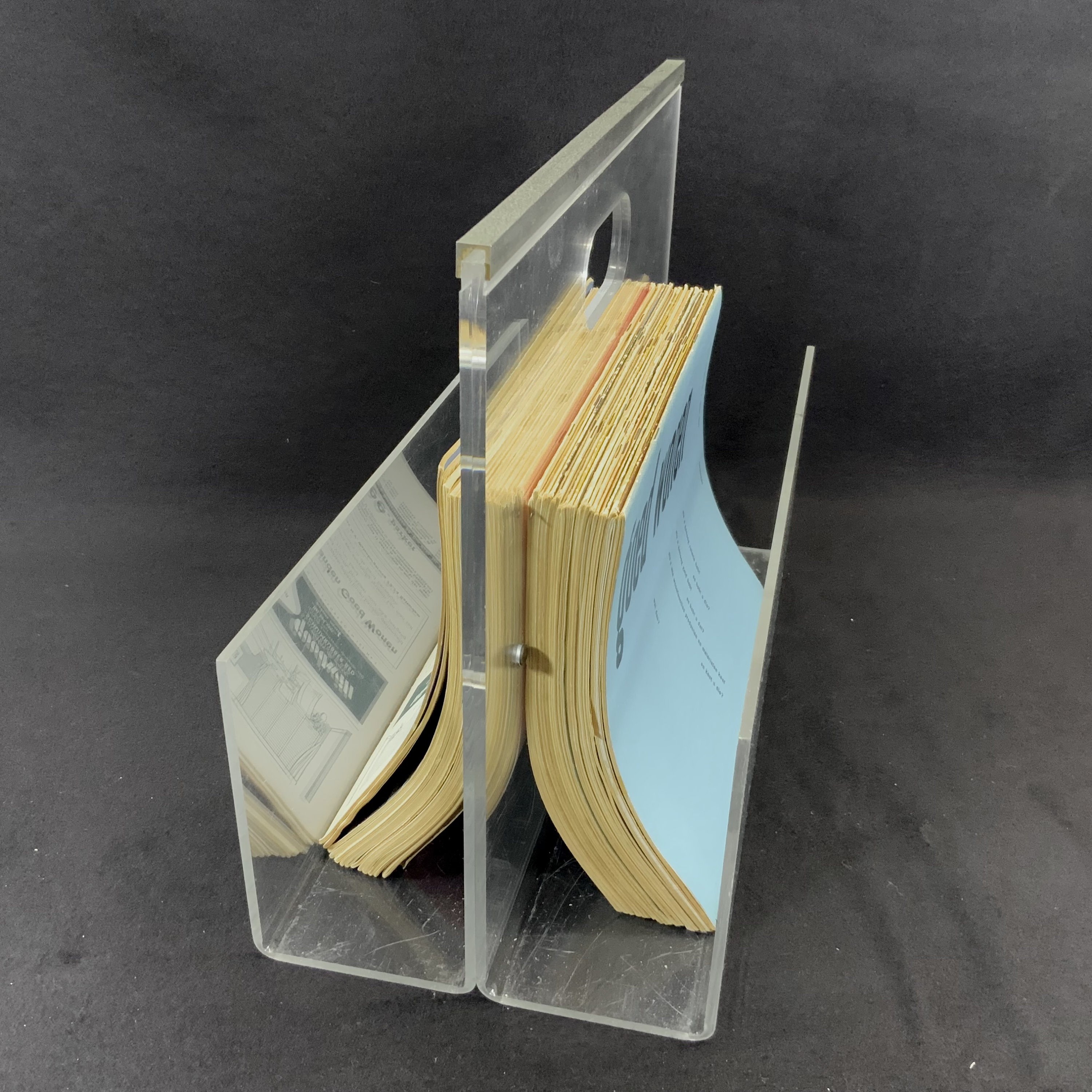 Vintage Acrylic Magazine Rack | 1970s Design | Space Age | Plexiglass ...